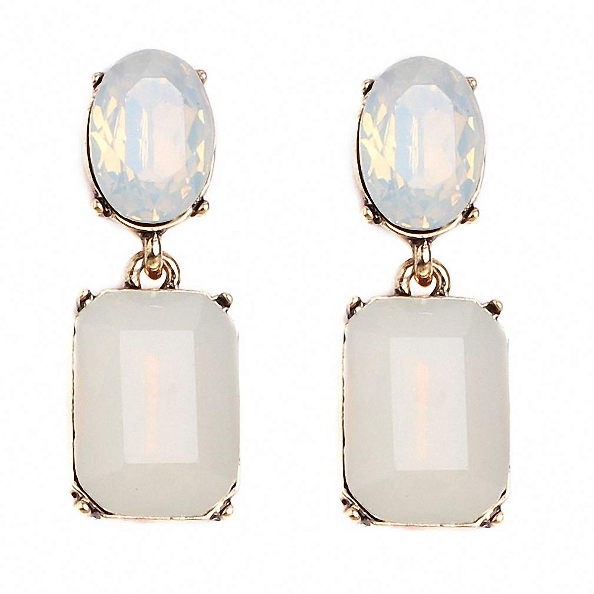 Statement Earring Shinyopal Crystal Stud Earrings Women 3 Colors Natural Stone Jewelry Hot Pink