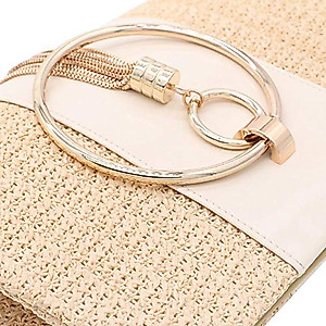 Women Straw Bag Crossbody Clutch Evening Clutch Purse Beach Shoulder Handbag (yellow 01)