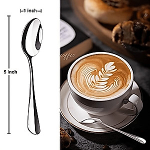 yasheng Mini 18/10 Stainless Steel Bistro Spoon 12.5 cm (4.9 Inch), Set of 6