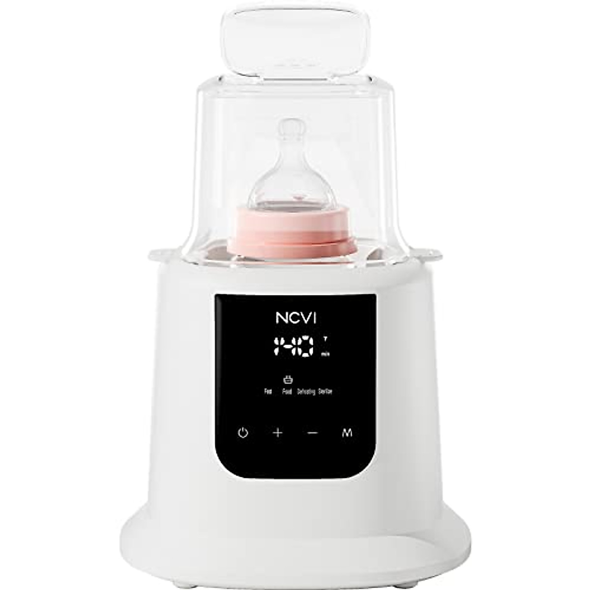 NCVI Baby Bottle Warmer, Milk Warmer Fast Heating, Defrosting Food Heater, Steam Sterilizer, with LCD Display, Timer, Temperature Control, Auto Shut-Off, BPA Free, for Breastmilk, Formula and Food