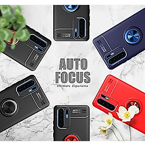 iCoverCase Compatible with Huawei P30 Pro Case with Ring Holder, Rotatable Matal Ring Kickstand [Work with Magnetic Car Mount] Shockproof Anti-Scratch Ultra-Slim Protective Case (All Black)