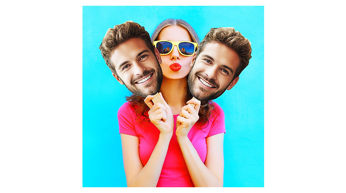 Custom Big Head Cardboard Cutout - Fun Face on Stick