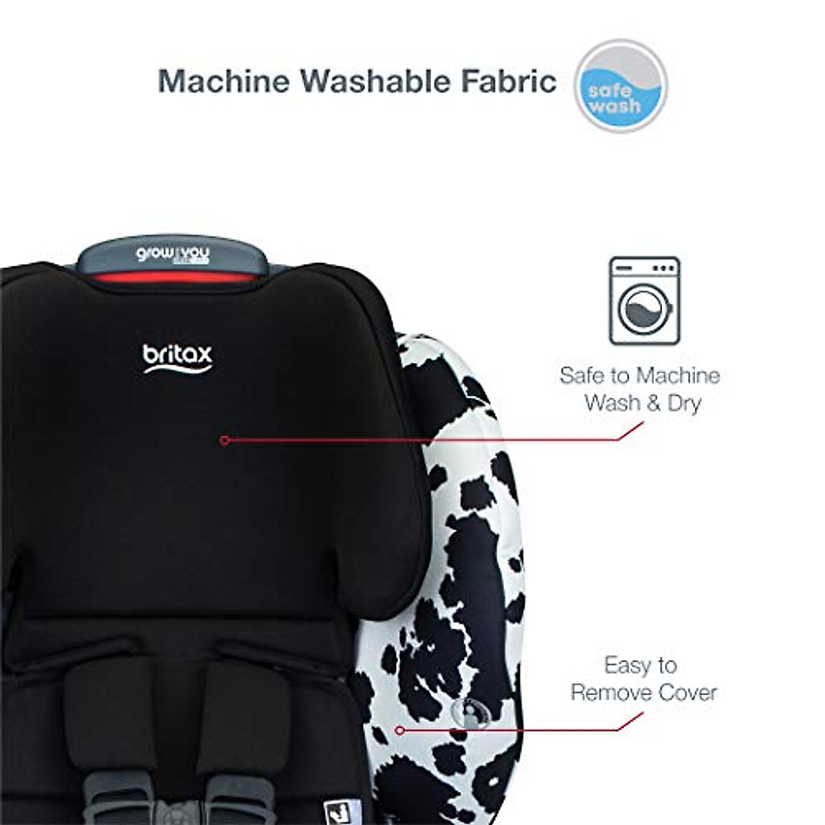 Britax Grow with You ClickTight Harness to Booster Car Seat, Cowmooflage 2.0 SafeWash