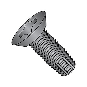 Small Parts 1212FPUB Steel Thread Cutting Screw, Black Oxide Finish, 82 Degree Flat Undercut Head, Phillips Drive, Type F, #12-24 Thread Size, 3/4" Length (Pack of 50)