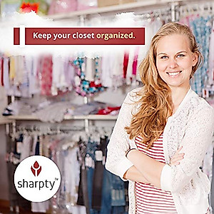 Sharpty Kids Plastic Hangers, Children's Hangers for Baby, Toddler, and Child Clothes - Everyday Standard Use - Ideal for Boys and Girls Closet, Clothing, Pants, Coats, and More - White, 60 Pack