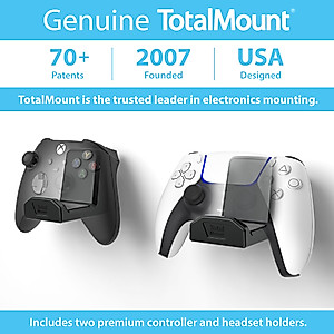 TotalMount (2 Pack) Controller Wall Stands with Non-Slip Pads & Removable Adhesive for Xbox, PS5, PS4, and Nintendo – These Premium Holders Won’t Damage Your Wall with Screws or Permanent Adhesive