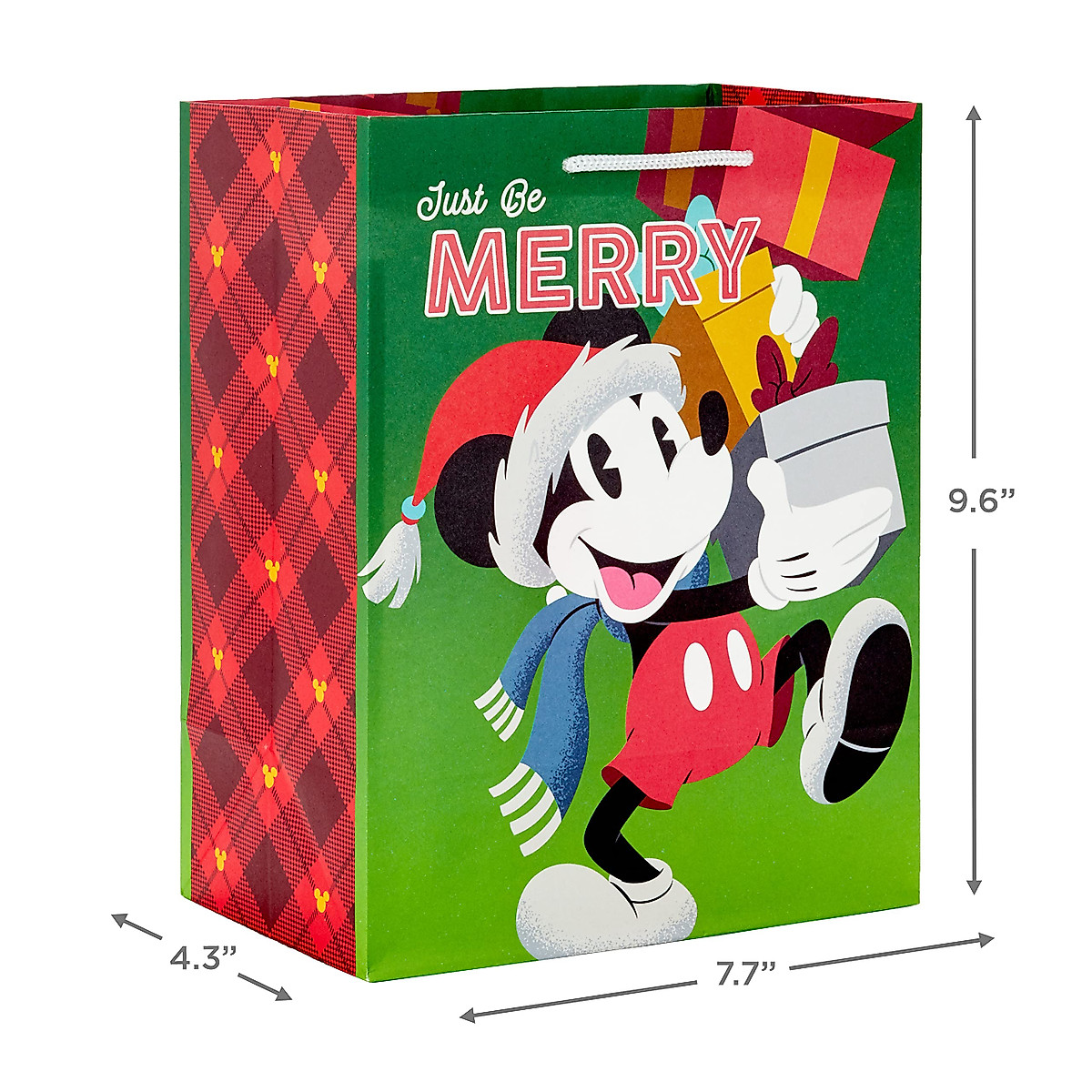 Hallmark Mickey and Minnie Christmas Gift Bags in Assorted Sizes (4 Bags: 2 Medium 9", 2 Large 13") for Kids, Grandchildren, Disney Fans and Collectors