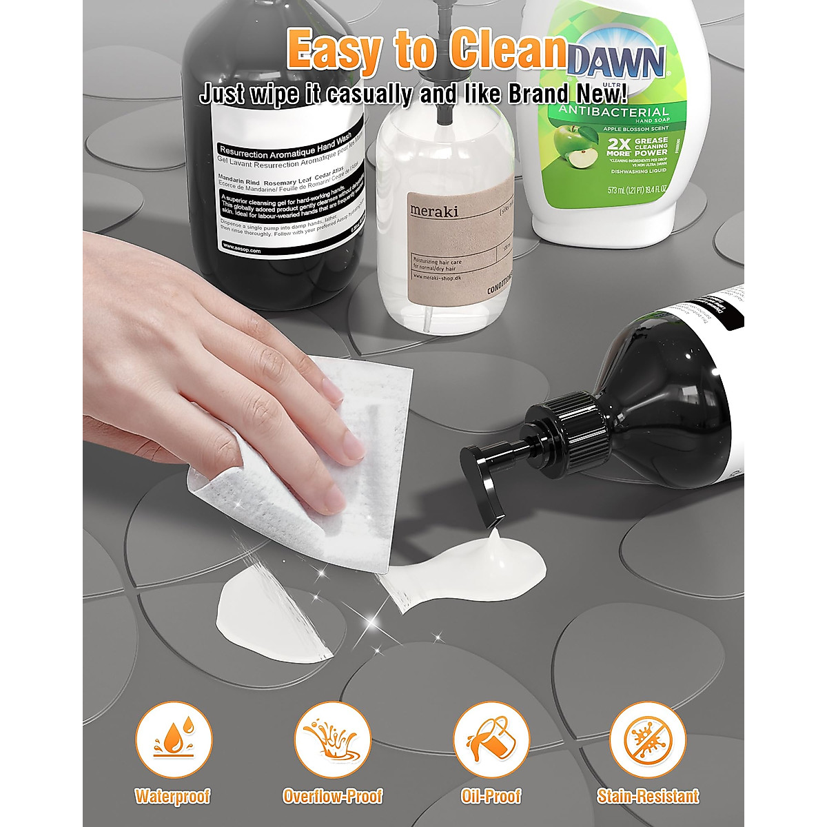 CoolFair Waterproof Under Sink Mat, 34" x 22" Silicone Mat for Kitchen Bathroom, Cabinet Liner for Kitchen Organizers and Storage Sink Drip Tray, Leaks, Easy to Clean, Holds 3.3 Gallons - Gray