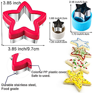 Star Cookie Cutters Set Sandwich Cutters for Kids Star Wars Cookie Cutter 9 pieces Five-Pointed Star Cutter Shaped Biscuit Fondant Cake Cheese Cutter Pastry Mold Christmas Gifts (Assorted Sizes)