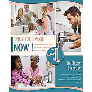 KUZOR Bathroom Faucets 1 or 3 Hole Single Handle Bathroom Sink Faucet Solid Brass Chrome Bathroom Faucet with Optional Deck Plate 4 Inch Centerset Pop Up Drain and Water Supply Hoses Included