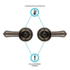 Dura Faucet DF-RKC-ORB RV Replacement Hot and Cold Classic Handles - Metallic Plating Over ABS Models Only (Oil Rubbed Bronze)