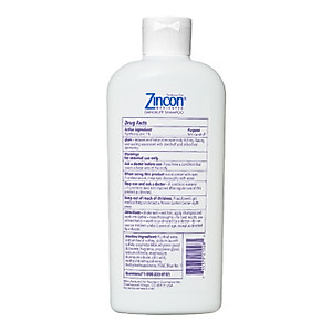 ZINCON Medicated Dandruff Shampoo, for Dry, Itchy Scalp Care & Anti-Dandruff with Immediate Soothing Relief - 8 Fl Oz