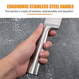 Knife Set, Professional Stainless Steel Chef Knife Set of 9 with Rotatable Acrylic Stand for Kitchen, Ergonomic Ultra Sharp Non-Stick Kitchen Knife set with Gift Box for Women Gifts (Silver)