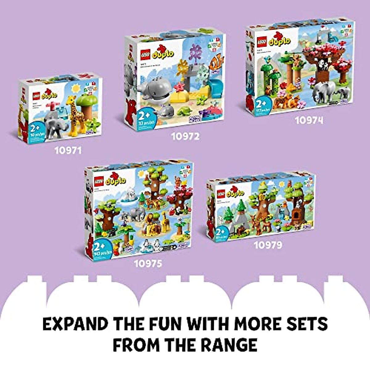 LEGO DUPLO Wild Animals of South America 10973 Educational Set - Featuring 7 Toy Animal Figures and Jungle Playmat, Early Learning and Motor Skill Toys for Toddlers, Girls, Boys, and Kids Ages 2+