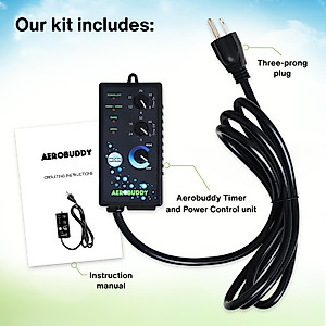 AEROBUDDY Timer + Power Controller - Variable Speed Controller w/ Interval Timer, 30-60min On Off Timer, Speed Controller for Electric Motor, 15Amp Max Power Tool Switch Easy-to-Use w/ AEROMIXER Pumps