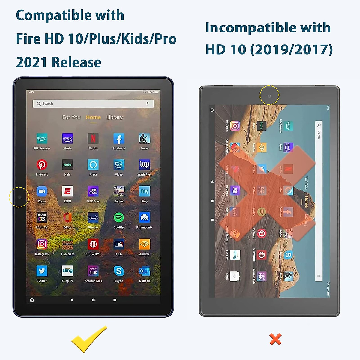 Mao Yeye 2 Pack [Anti-Blue Light] Screen Protector for Amazon Fire HD 10/Fire HD 10 Plus/Fire HD 10 Kids/Fire HD 10 Kids Pro Tablet. Eye Care & Eyestrain Relief