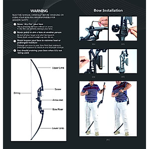 TOPARCHERY Archery Takedown Recurve Bow Hunting Long Bow Set Alloy Riser - Right Hand Black - Draw Weight 30lbs 40lbs - with Arrow Sight, Arrow Brush