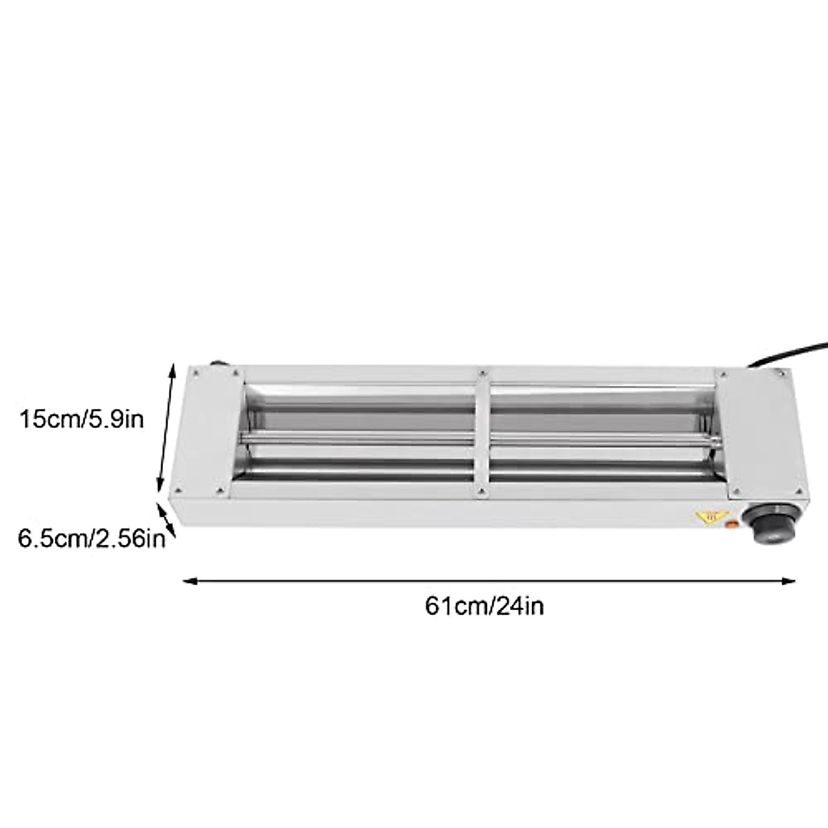 Food Heat Lamp, 24'' Food Heat Lamp, Overhead Food Warmer, Commercial Infrared Strip Heater with Cord & Plug for Restaurants Buffets Canteen Dining Hall,110V,500W