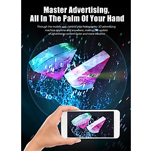 ASHATA 3D Hologram Fan,Holographic Projection WiFi Projector with 224 LED Light Beads 42cm 3D Advertising Player,for Business Store Shop Party Bar Advertising Signs(US)