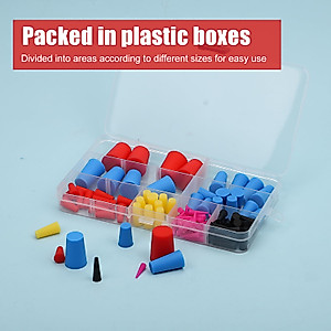 110pcs Silicone Tapered Plugs, 8 Sizes 1/16-5/8in High-Temperature Resistant Stoppers Tapered Plug Rubber Cork for Hole Spraying Coatings Paint Protection