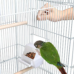 Yaheetech 41'' Open Top Medium Size Quaker Parrot Bird Cage Cockatiel Indian Ring Neck Sun Parakeet Green Cheek Conures Lovebird Budgie Canary Finch Parrotlet Bird Cage, White
