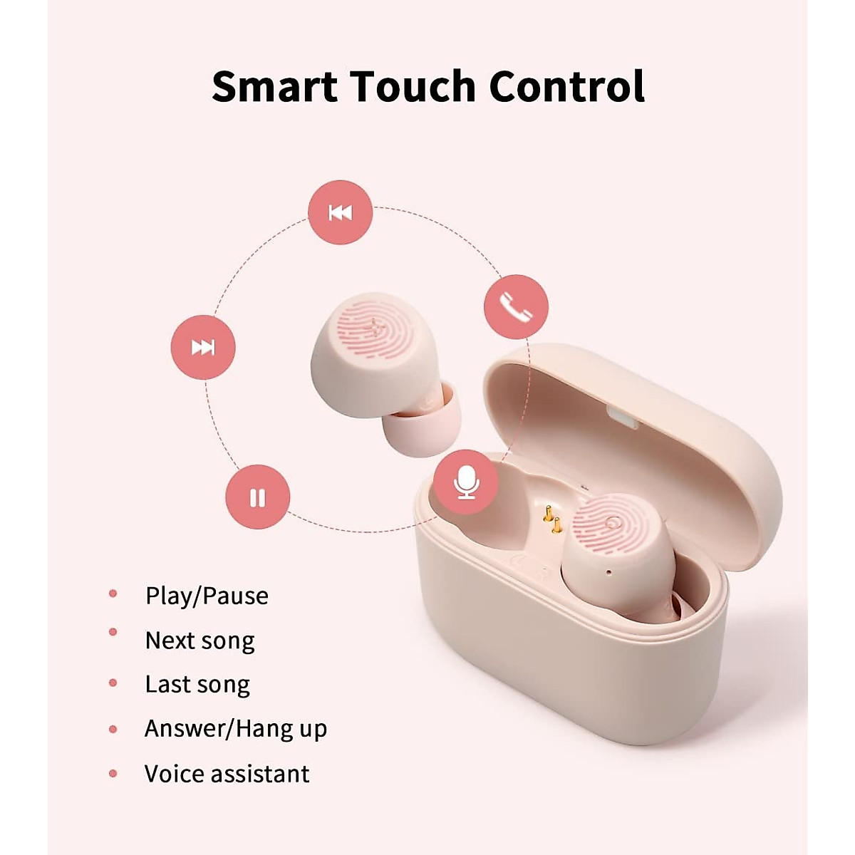Edifier X3 to U True Wireless Earbuds, Qualcomm AptX Audio Bluetooth 5.0 Headphones, CVC 8.0 Noise Cancellation IP55 Dust and Waterproof Ear Buds, Voice Assistant USB C Earphones Pink