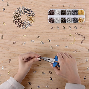 CROFOYO 6 Colors 930 pcs Jewelry Findings Kit Nickel-Free with 12mm Lobster Clasps and 5mm Open Jump Rings for DIY Craft Necklace Bracelet Jewelry Making