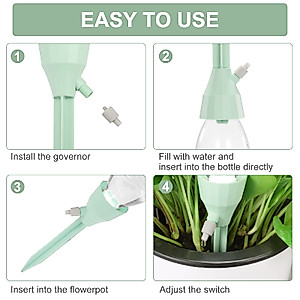 Self Watering Spikes, New Upgraded Adjustable Self Watering Planter Insert with Slow Release Control Valve Switch for Garden Plants Indoor & Outdoor (3 Packs)