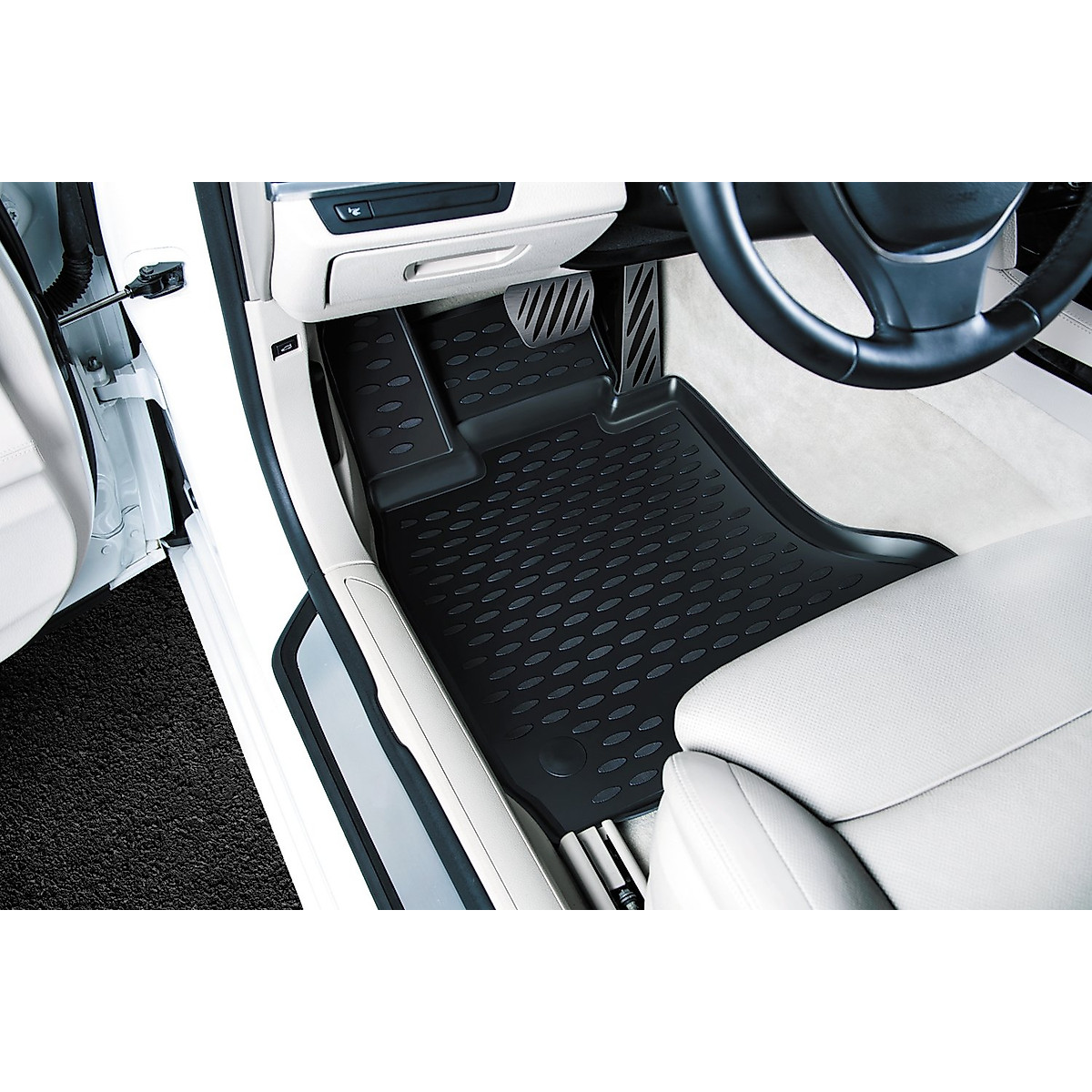 R5 AUTOMOTIVE Floor Mats - All Weather Full Set Liners for Ford Fusion & Lincoln MKZ, 2017-2023, Black (2200 sq inches, 4 pcs)