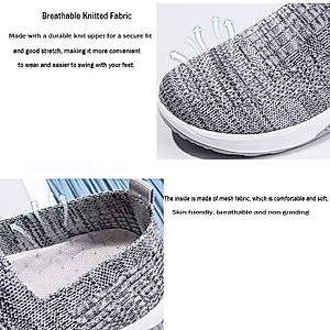 Women Mesh Air Cushion Orthopedic Diabetic Walking Shoes Slip-on Platform Sneakers Breathable Lightweight with Arch Support Wedge Rocker Shoes (Dark Gray,7,Women,7)