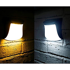 BESPORTBLE 2PCS Solar Powered Stair Light Water Resistant LED Warm Light Step Fence Lamp Landscape Decorative Lamps for Home Garden Patio Yard