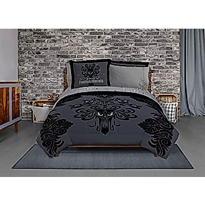 Jay Franco Disney Haunted Mansion Happy Haunts Damask 7 Piece Full Bed Set - Includes Reversible Comforter & Sheet Set - Super Soft Fade Resistant Microfiber - (Official Disney Product)