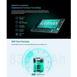 DOOGEE T20 Tablet 2023, 2K Display 10.4 Inch Android 12 Tablets, Octa-Core 15GB+256GB, 2.4G/5G Wi-Fi, 8300mAh Battery, 16MP+8MP, Split Screen, GPS, OTG, Hi-Res Audio＆TÜV Rheinland Certified, Blue