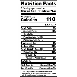 Mission 10 Inch Carb Balance Whole Wheat Tortillas LARGE Burrito 8 ct 20 oz Pack of 2 Total of 40 oz Kosher Certified