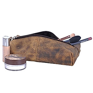 KomalC Leather Zip-Lock Cosmetic Makeup Pouch Bag Pen Pencil case **SALE**