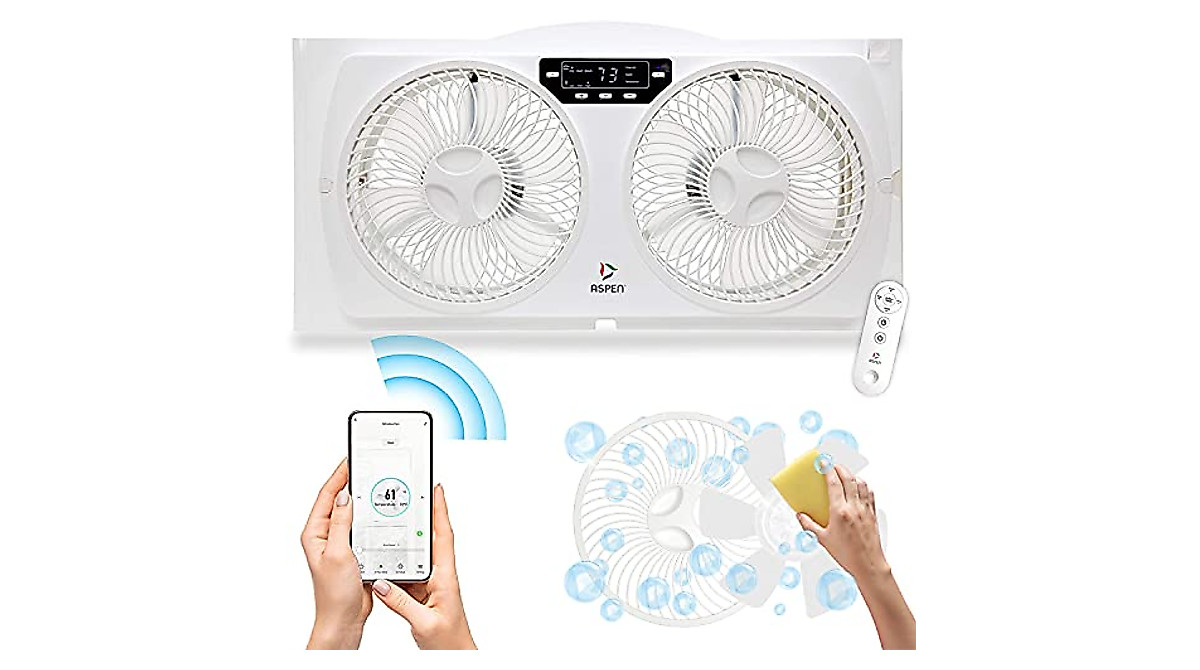 ASPEN Smart Window Dual Fan with WiFi Control | Energy Efficient & Quiet