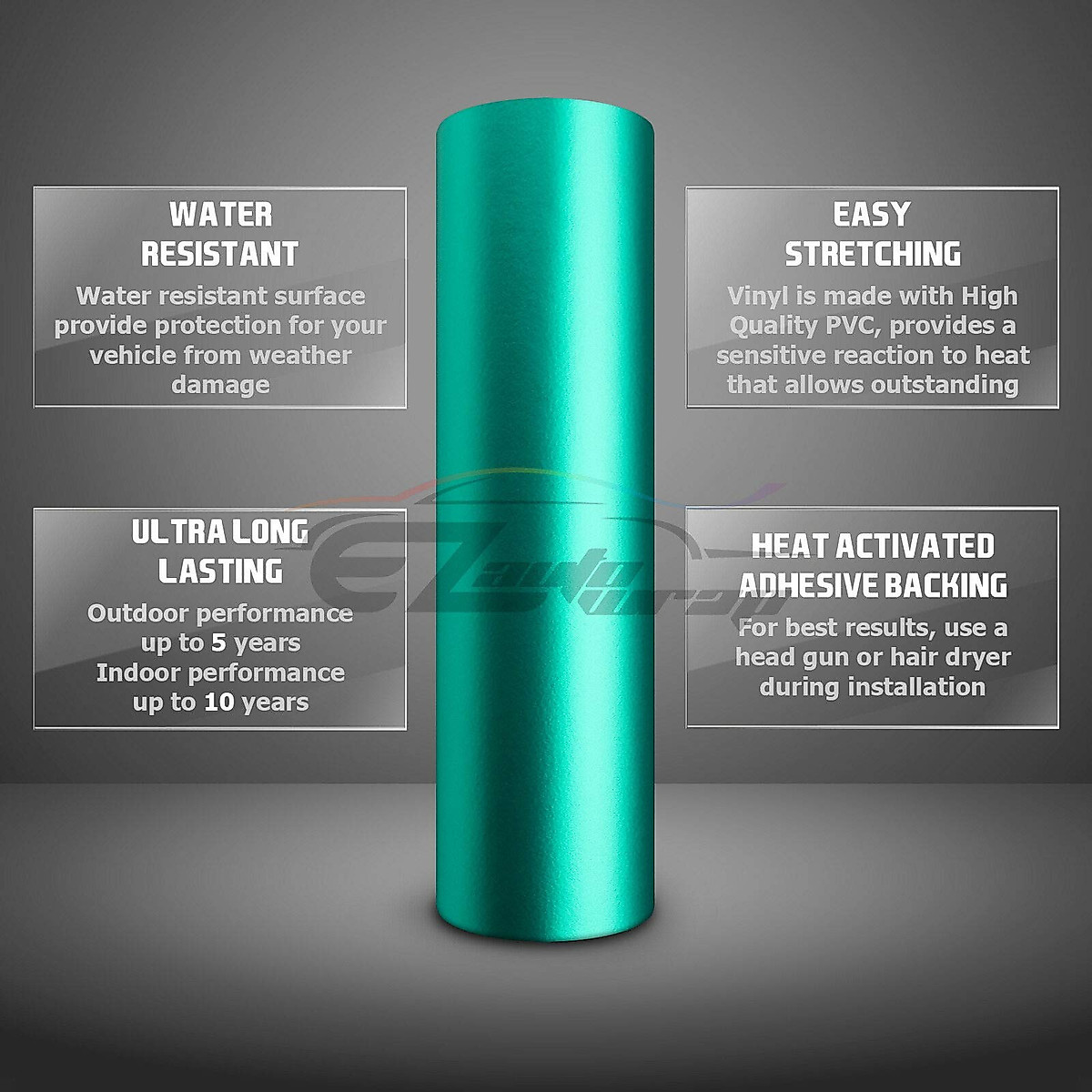 Free Tool Kit Satin Chrome Black Car Vinyl Wrap Sticker Decal Sheet with Air Release Bubble Free Self Adhesive Peel and Stick - 12"X60" (1FT X 5FT)