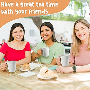 Nitial Melamine Coffee Mug Set of 12, 10 oz Melamine Cups with Handles Vintage Unbreakable Coffee Mug Retro Style Drinking Cups for Latte Party Office Home Beverage Water (White)