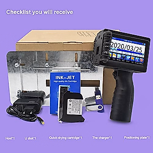 TOAUTO Portable Intelligent Upgraded Handheld Inkjet Printer HP-003 with 3.7 Inch LED Touch Screen Quick-Drying Inkjet Coding Machine for Code Date Label (Support 14 Languages & 3 Print Precision)