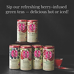 The Republic of Tea Organic Blueberry Green Superfruit Tea, 50 Tea Bag Tin