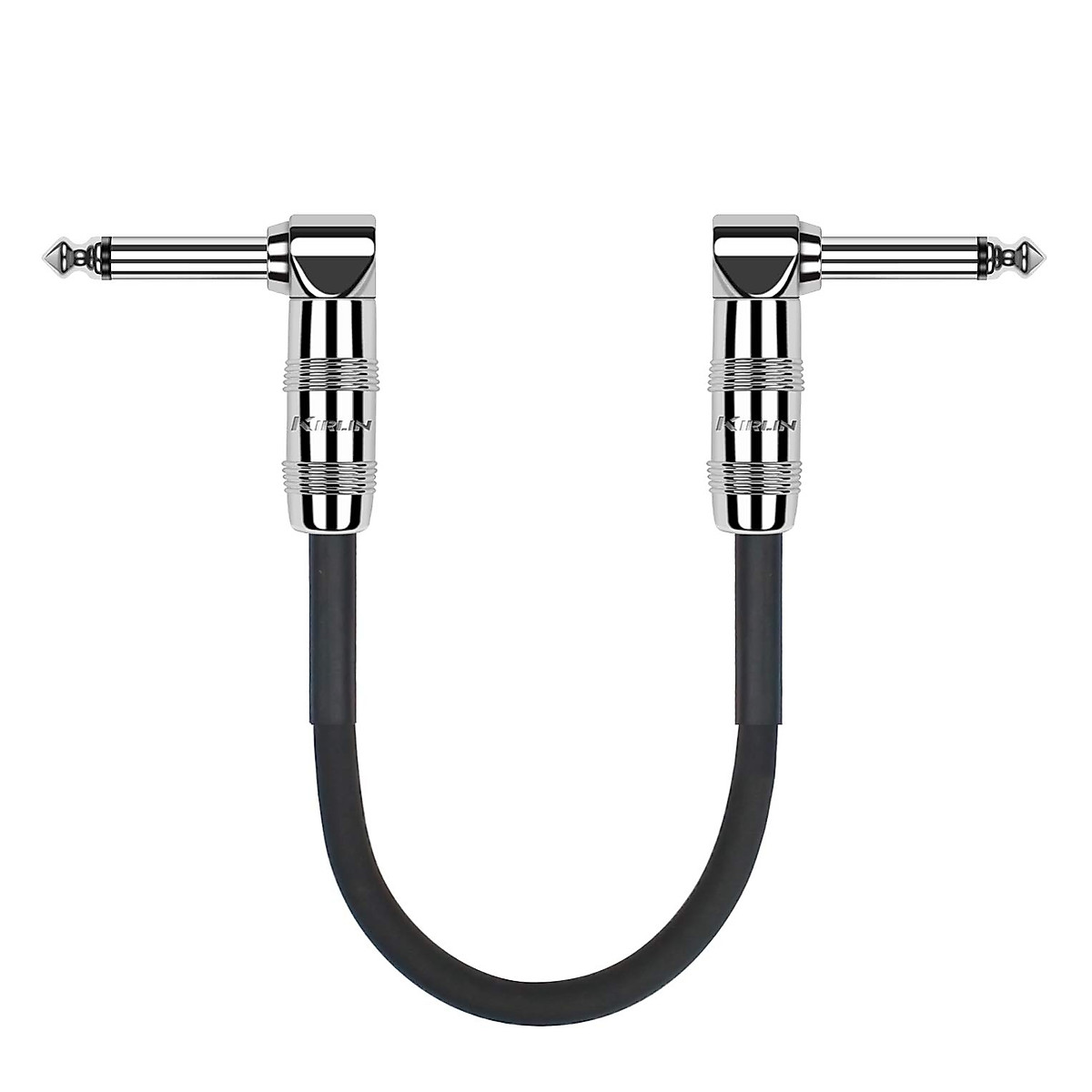 Kirlin Cable IPC-203PN-6''/BK - 6 Inch - Right Angle 1/4-Inch Plugs Patch Cable