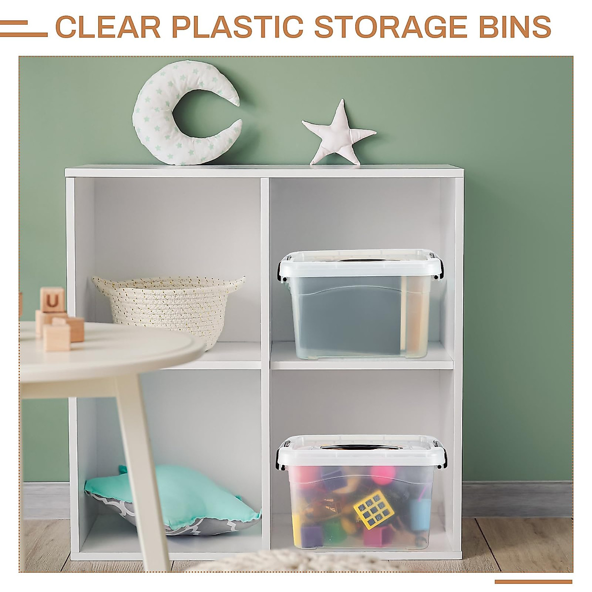 Cunno 12 Pcs 6 Qt Clear Plastic Storage Bins with Lid and Latching Buckles Stackable Storage Container Bin Totes for Storage Tote Box Organizing Tote Tub Box for Toy General Organization Solution