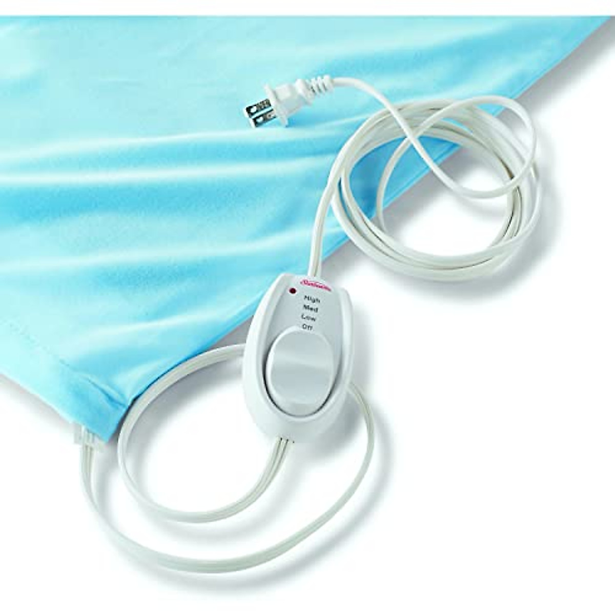 Sunbeam Heating Pad for Back, Neck, and Shoulder Pain Relief with Sponge for Moist Heating Option, 12 x 15", Blue