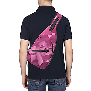 KUOAICY Breast Cancer Pink Ribbon Crossbody Bags For Women Men Chest Shoulde Hiking Travel Accessories Daypacks, One Size