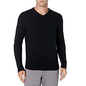 Amazon Essentials Men's Long-Sleeve Soft Touch V-Neck Sweater, Black, X-Large