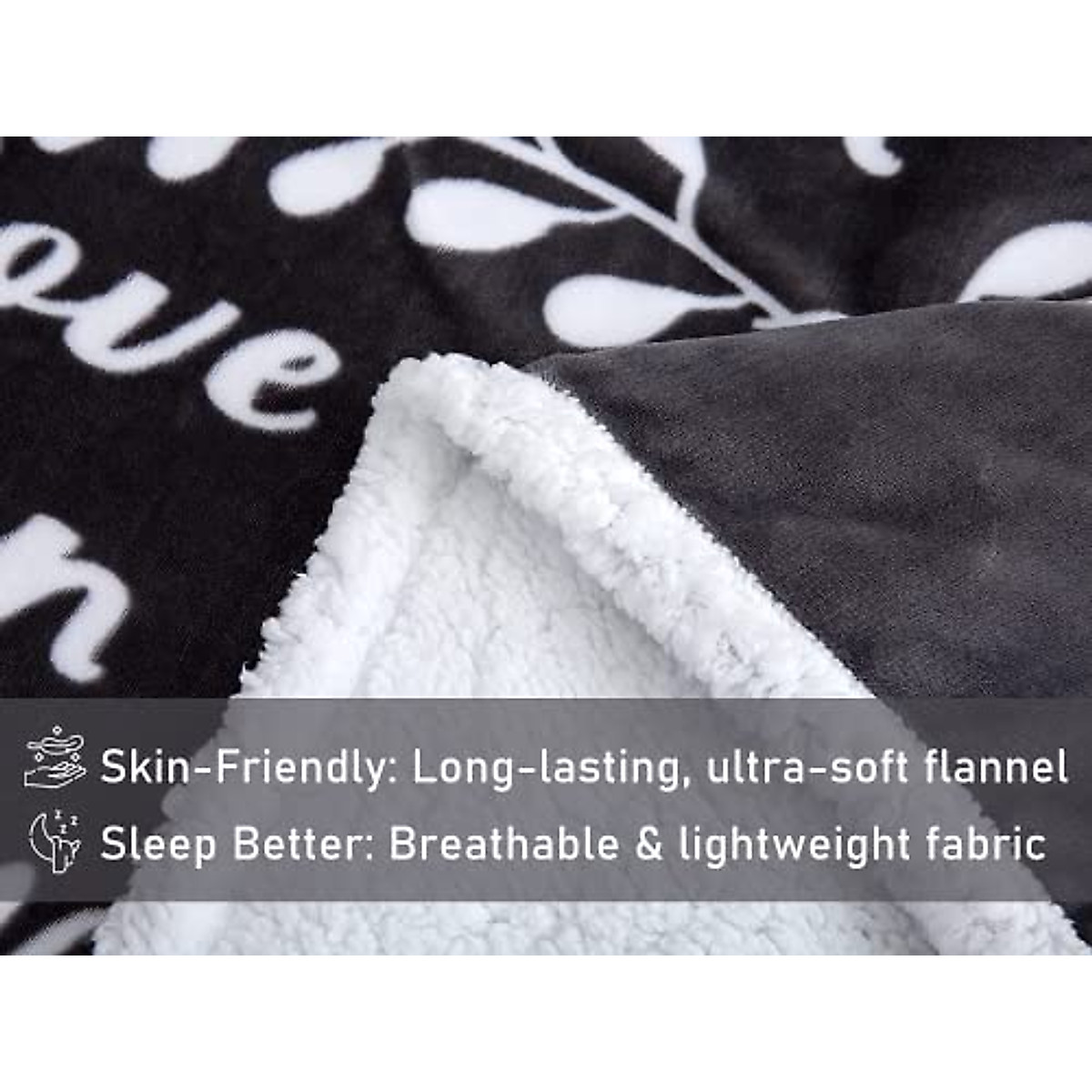 Best Friend Blanket Birthday Gifts - Luxurious Friends Blanket with Loving Messages for Best Friend Birthday Gifts for Women | Snuggly Soft Fleece Blanket, Grey Sherpa