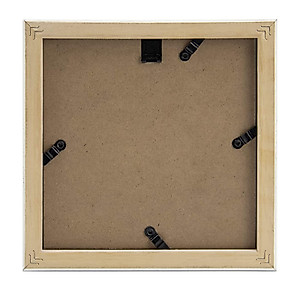 Golden State Art, 6x6 White Photo Frame-Display Photos 4x4 with White Mat or 6x6 without Mat - Solid Wood, Real Glass, Set of 4 (Wall Display)