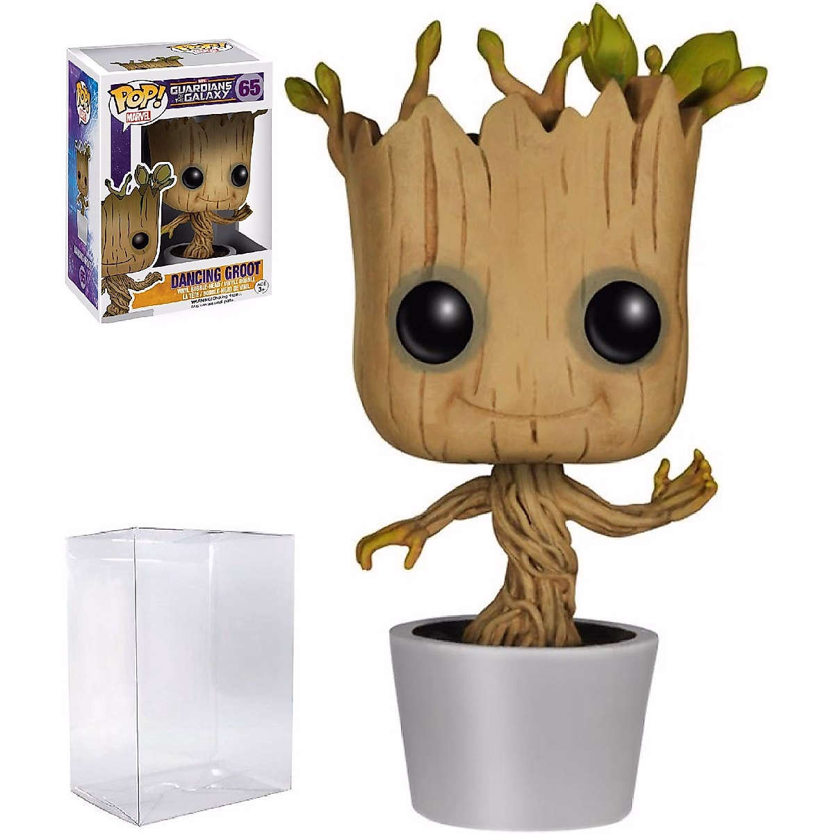 POP Marvel: Guardians of The Galaxy - Dancing Groot Funko Pop! Vinyl Figure (Bundled with Compatible Pop Box Protector Case), Multicolored, 3.75 inches