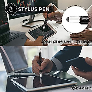 Multi-Tool Pen Gifts for Men Cool Multitool Set Gift for Dad Birthday, Fathers Day, Valentines, Construction Gadgets DIY Tool, With Screwdriver, Stylus, Bubble Level, Ruler & Phillips Flathead Bit