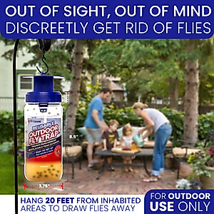 2 Reusable Fly Traps Outdoor Fly Traps with 4 Natural Fly Magnet Bait Refill. Flies Trap Outdoor Reusable Fly Trap Jar Fly Trap Fly Catchers Outdoor Fly Bait Fly Bags Flytraps Stable Fly Trap Bait